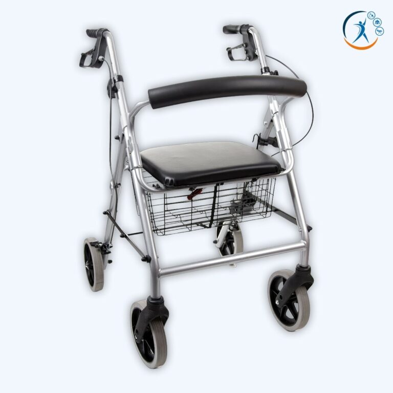 Andador de 4 Ruedas con Asiento y Canasta - Rollator | Mundo Ortopedico