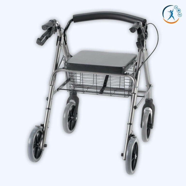 Andador de 4 Ruedas con Asiento y Canasta - Rollator | Mundo Ortopedico